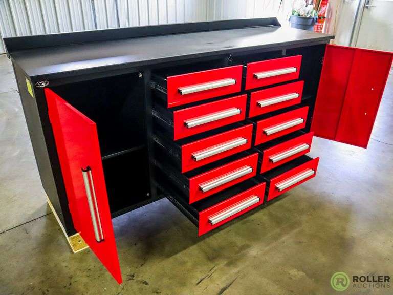 New 2021 Steelman 7' Work Bench with 10-Drawers and (2) Cabinets ...