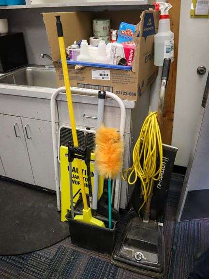 Cleaning Supplies, Step Stool, Brooms, Dust Pans and Reliavac Heavy ...