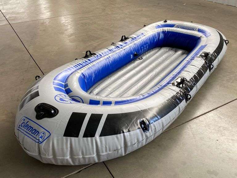 Coleman Inflatable Raft, Ores and Hand Pump - Roller Auctions