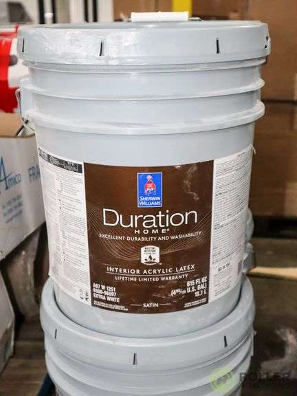 (4) 5-Gallon Buckets of Sherwin Williams Duration Home Interior Acrylic ...
