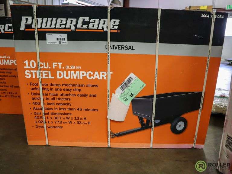 New PowerCare 10 Cu.Ft. Steel Dump Cart - Roller Auctions
