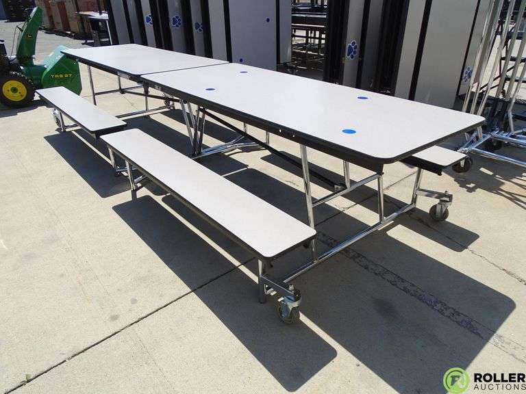 (4) Folding Cafeteria Tables on Casters - Roller Auctions