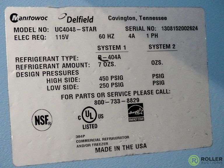 Delfield Model: UC4048STAR 48 inch 2 Door Undercounter Refrigerator on ...