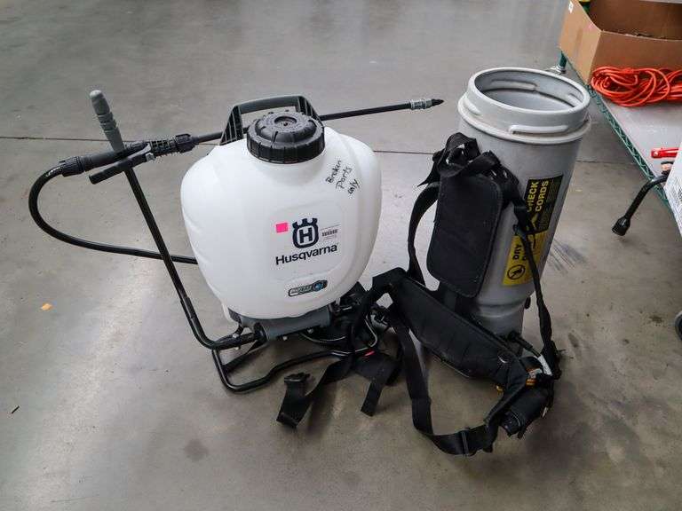 Husqvarna 4-Gallon Backpack Sprayer and Pro-Team SCM-1122 Backpack ...