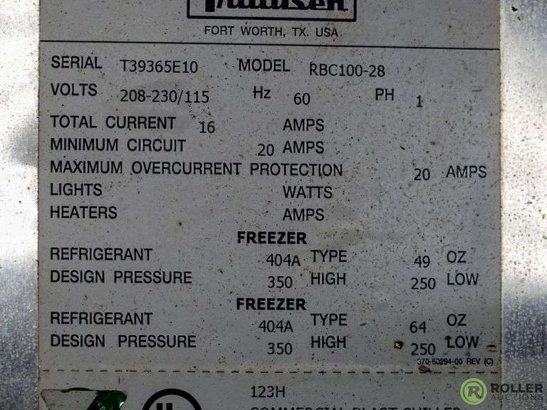 Traulsen Model: RBC100-28 Blast Smart Chiller - Roller Auctions