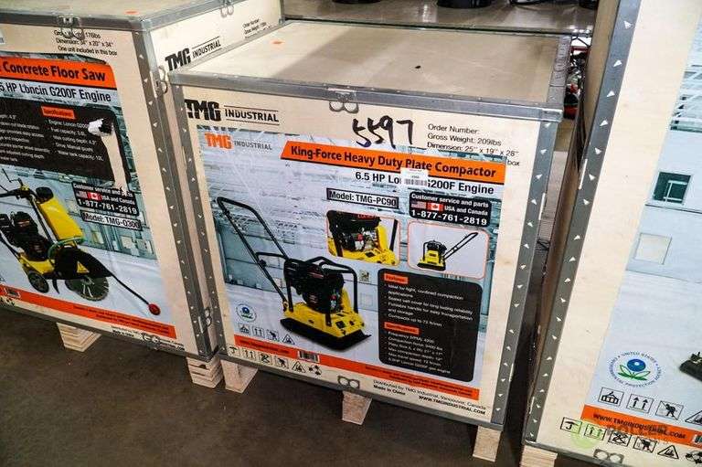 New TMG Industrial TMG-PC90 King-Force Heavy Duty Plate Compactor, Gas ...
