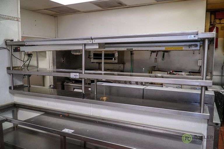 2-Tier Stainless Steel Pass Through Shelf With Hatco Strip Warmer, 90in ...