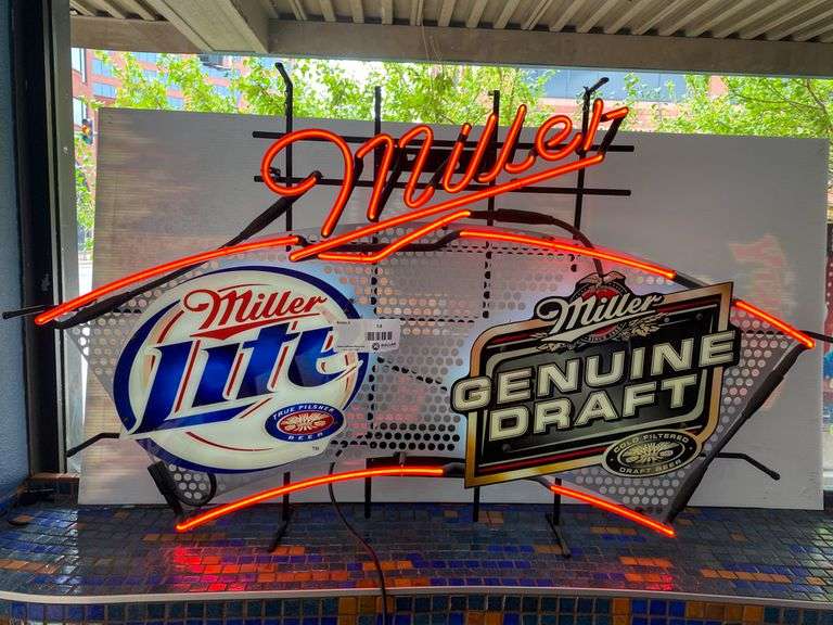 Miller LIte Neon Sign, 48in x 28in - Roller Auctions