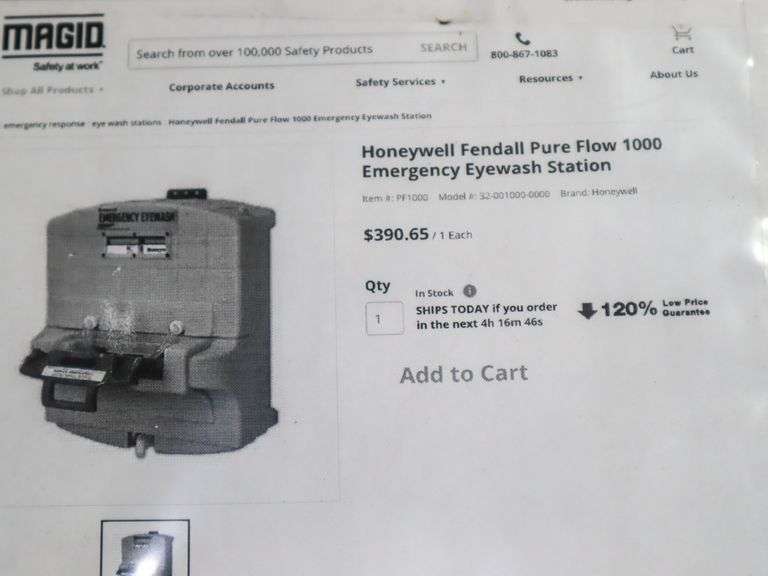 Honeywell Fendall Pure Flow 1000 Emergency Eyewash Station - Roller ...