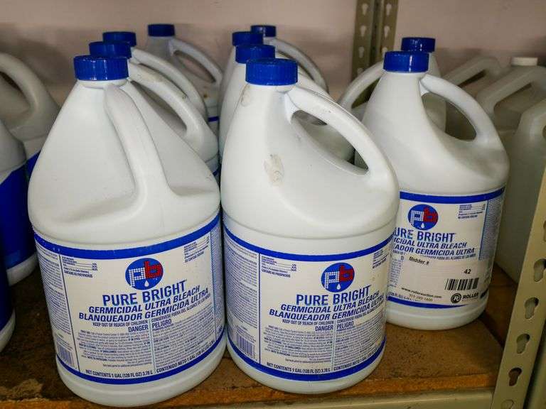 (10) 128oz Bottles of Pure Bright Bleach - Roller Auctions
