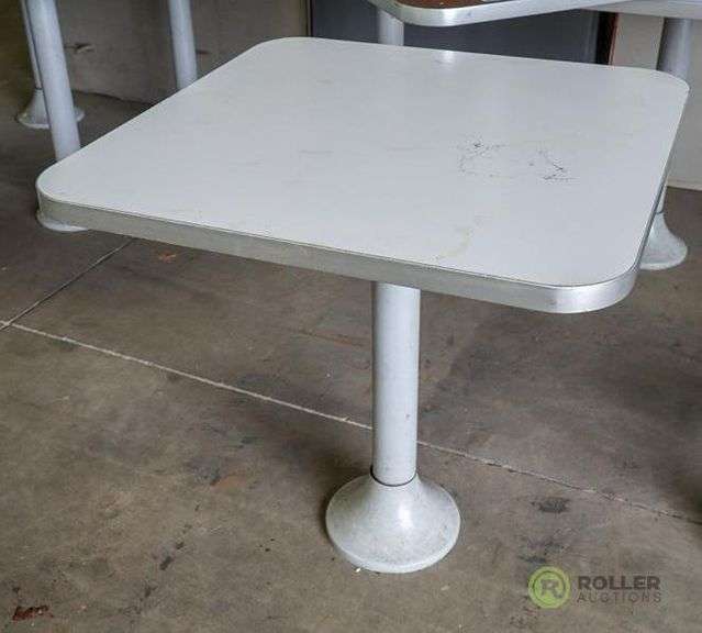 (6) Foldcraft Plymold 30in Square Floor Mount Dining Tables - Roller ...