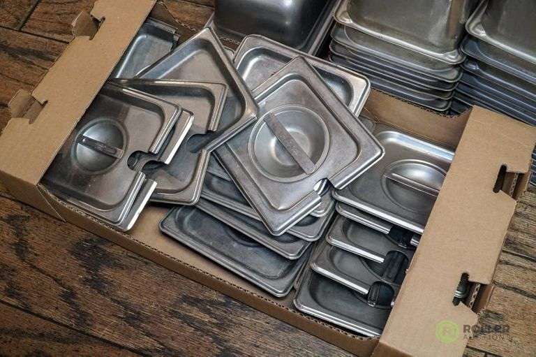 (84) 1/6 Pan Stainless Steel Steam Table Inserts With (19) Lids ...