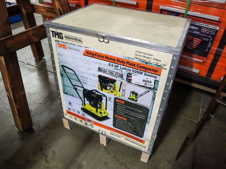 New TMG PC90 Heavy Duty Plate Compactor, 6.5HP - Roller Auctions