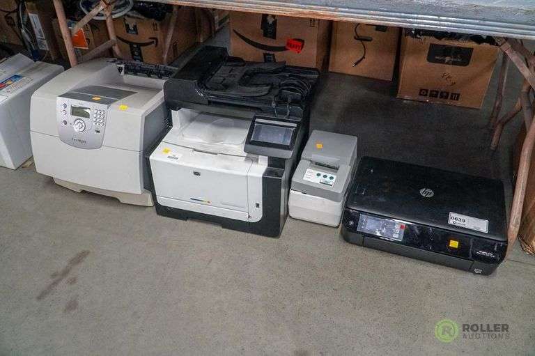 Ithaca PCOS Series 50 Model 53 Receipt Printer, (2) Hp Printers, and ...