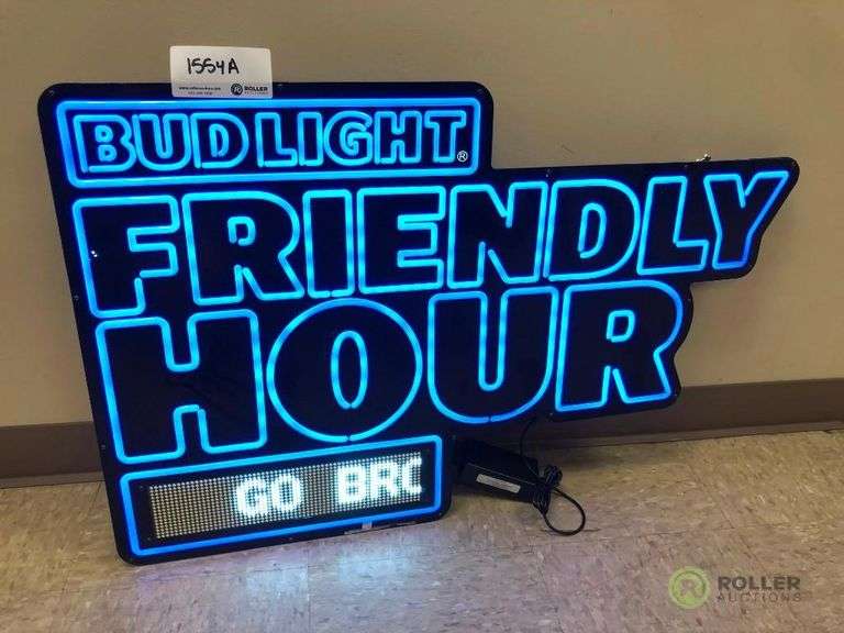 Bud Light Lighted Sign - Roller Auction