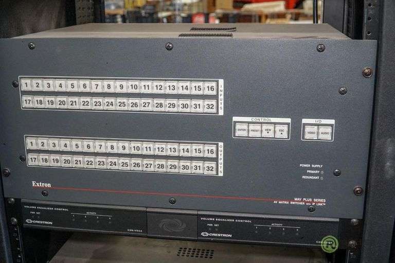 Network Rack With Extron AV Matrix Switcher, Crestron Equalizer Control ...