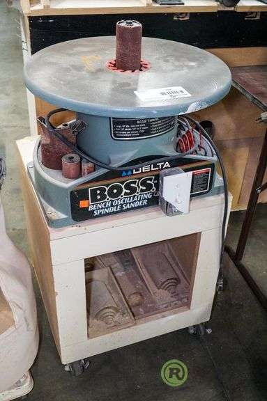 Delta BOSS Benchtop Oscillating Spindle Sander on Cart - Roller Auctions