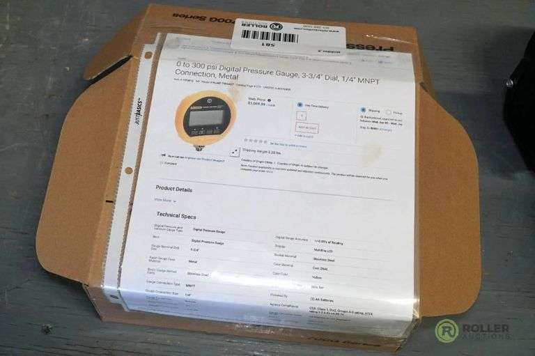 Fluke 700GA27 0-300 PSI Digital Pressure Gauge - Roller Auctions