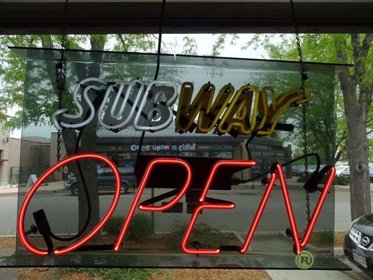 Subway Open Neon Sign - Roller Auction
