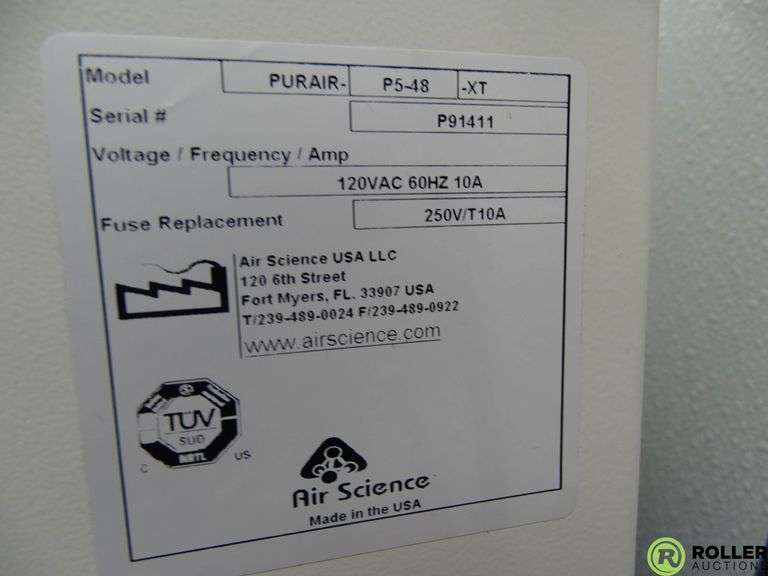 Air Science Purair-P5-48-XT Ductless Fume Hood - Roller Auctions