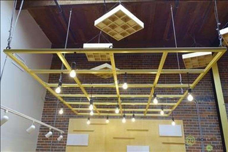 (3) Modern Hanging Light Grid Sections - Roller Auction