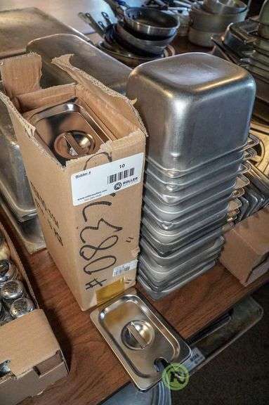 Metal 1/3rd Pan and 1/6th Pan Inserts With Lids - Roller Auctions