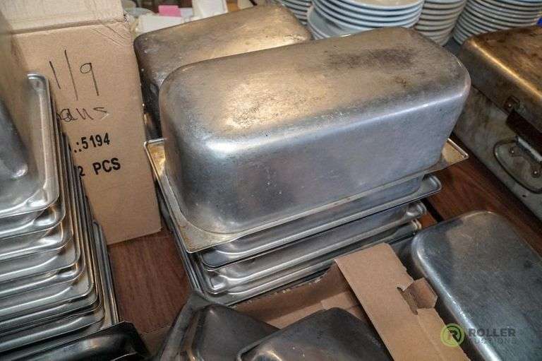 Metal 1/3rd Pan and 1/6th Pan Inserts With Lids - Roller Auctions
