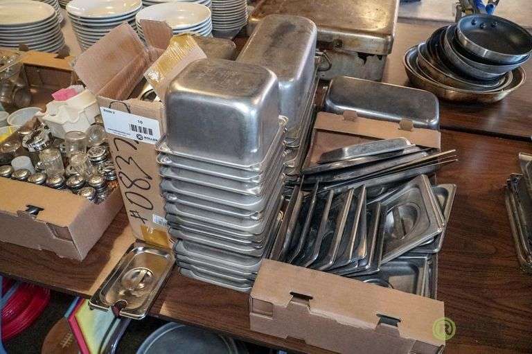 Metal 1/3rd Pan and 1/6th Pan Inserts With Lids - Roller Auctions