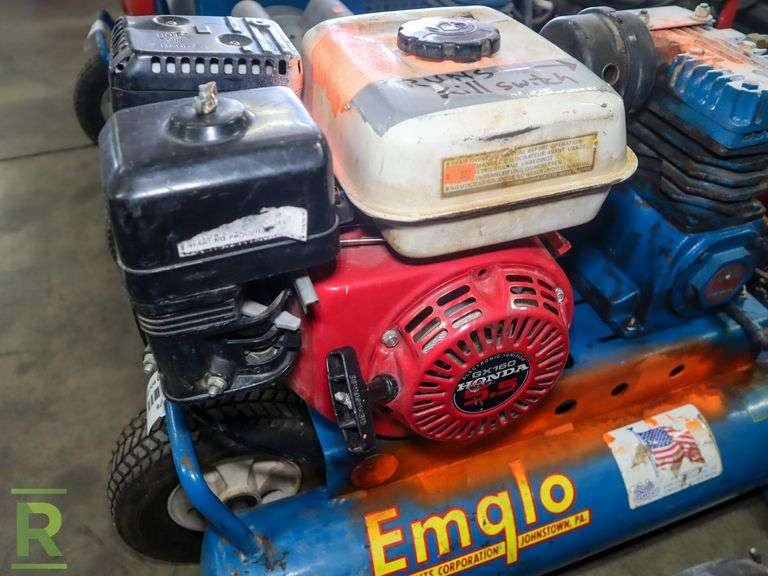 Emglo Twin Tube Air Compressor, Honda Gas - Roller Auctions