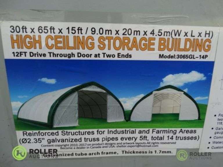 New 3065GL-14P 30' x 65' x 15' High Ceiling Storage Building With (2 ...