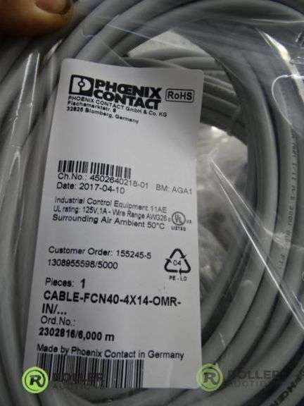 Tray of (12) Phoenix Contact Cable-FCN40-4X14-OMR-OUT Data Cables ...