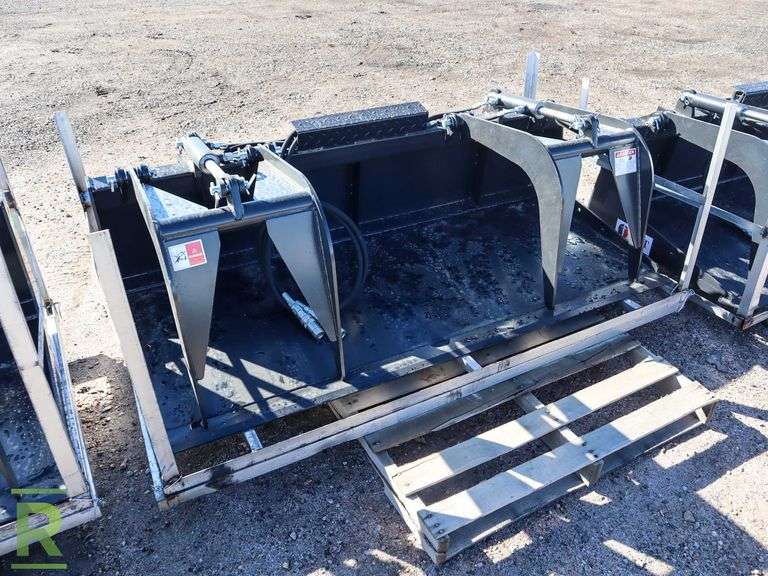 New JCT Hydraulic 72" Grapple Bucket Attachment to Fit Skid Steer ...