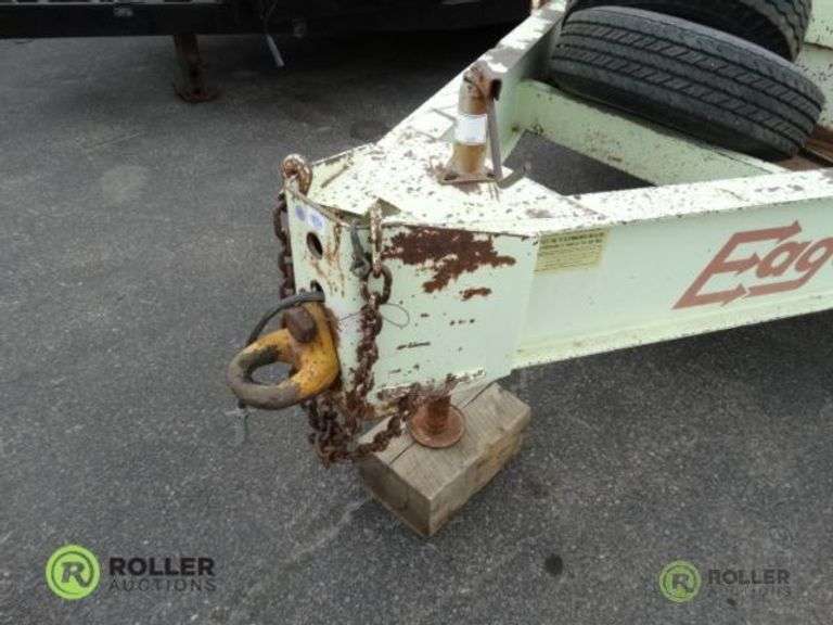 1982 EAGER BEAVER TRI-AXLE EQUIPMENT TRAILER, Pintle Hitch, 15' Deck w ...
