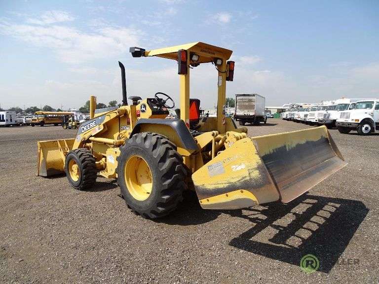 2005 John Deere 210LE 4WD Tractor/Loader, Gannon Hydraulic Box Scraper ...