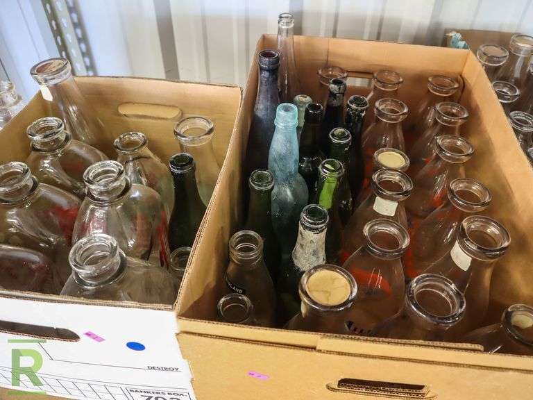 (3) Boxes of Assorted Glass Bottles - Roller Auctions