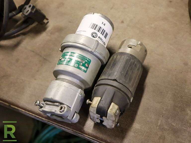 Appleton ACP6044BC 60-Amp Powertite Plug, 600V-4Pole and Hubbell 50A ...