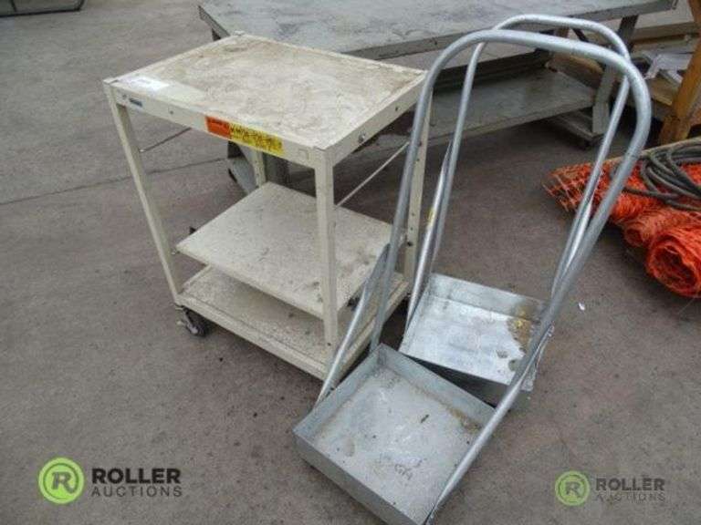 AV Cart and (2) Floor Sweep Carts - Roller Auctions