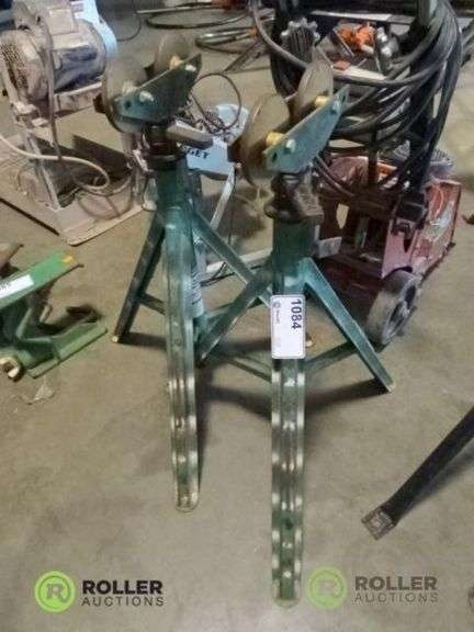 (2) Greenlee Adjustable Pipe Stand Jacks - Roller Auctions