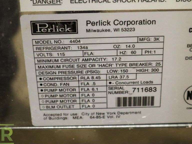 Perlick 4404 Air Cooled Beer Dispensing System - Roller Auctions