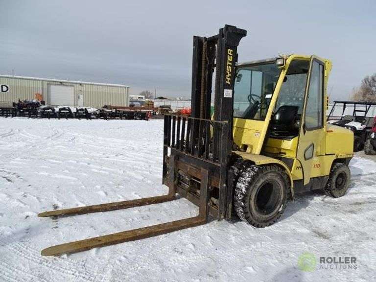 2001 HYSTER H110XM 10,000 LB FORKLIFT, Perkins 4-Cylinder Diesel, Side ...