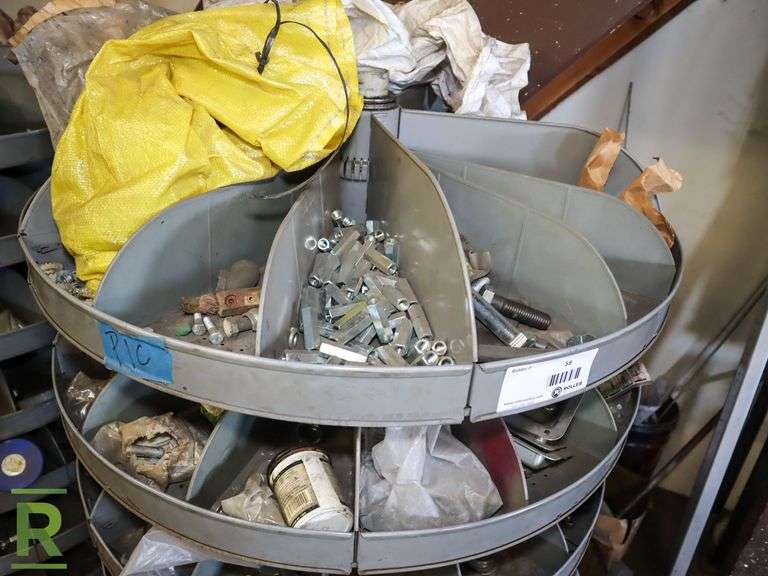 8-Tier Carousel Part Bins With Contents - Roller Auctions