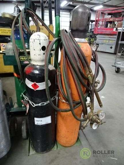 Oxy Acetylene Cutter Kit on Cart, Torch and Leads - Roller Auctions