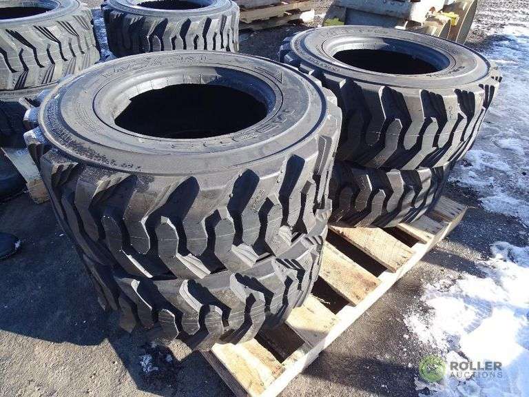 (4) Unused Skid Steer Tires, 12-16.5 Maxam,12-Ply - Roller Auctions