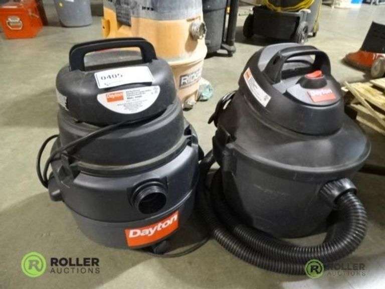 (2) Dayton 4YE65 and 3VE18B Wet / Dry Vacs - Roller Auctions