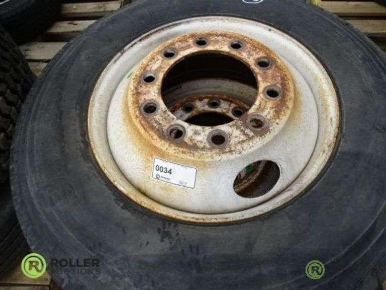 2-samson-gl274a-10r22-5-semi-tires-with-10-lug-rims-roller-auctions