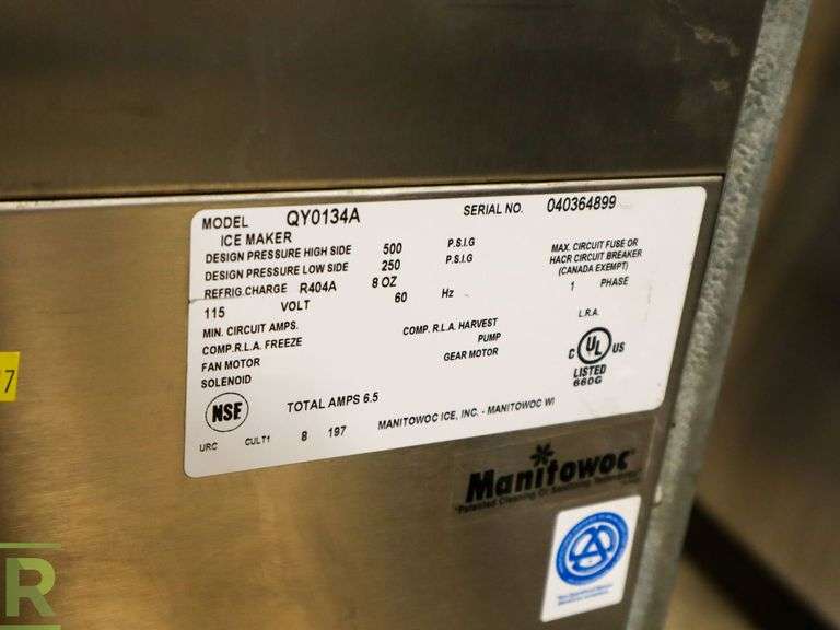 Manitowoc QY0134A Air Cooled Ice Machine - Roller Auctions