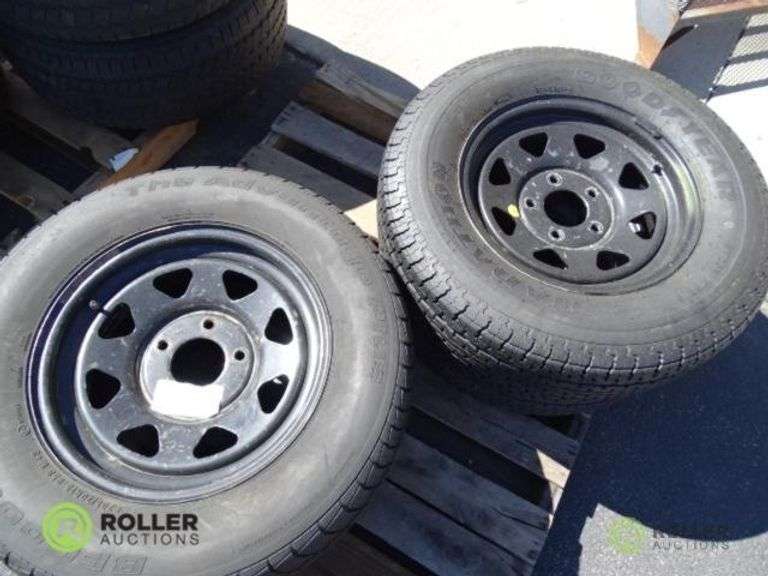 (4) Assorted 205/75R15 Tires on 5-Lug Rims - Roller Auctions