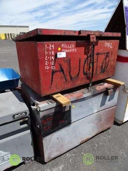 (2) Job Boxes With Roller Hangers and Strut Clamps - Roller Auctions