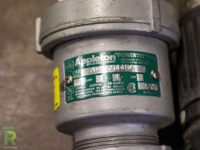 Appleton ACP6044BC 60-Amp Powertite Plug, 600V-4Pole and Hubbell 50A ...