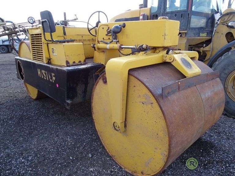 HYSTER C350A Ride-On Asphalt Roller, 54 In. Double Drums, Gas Engine ...